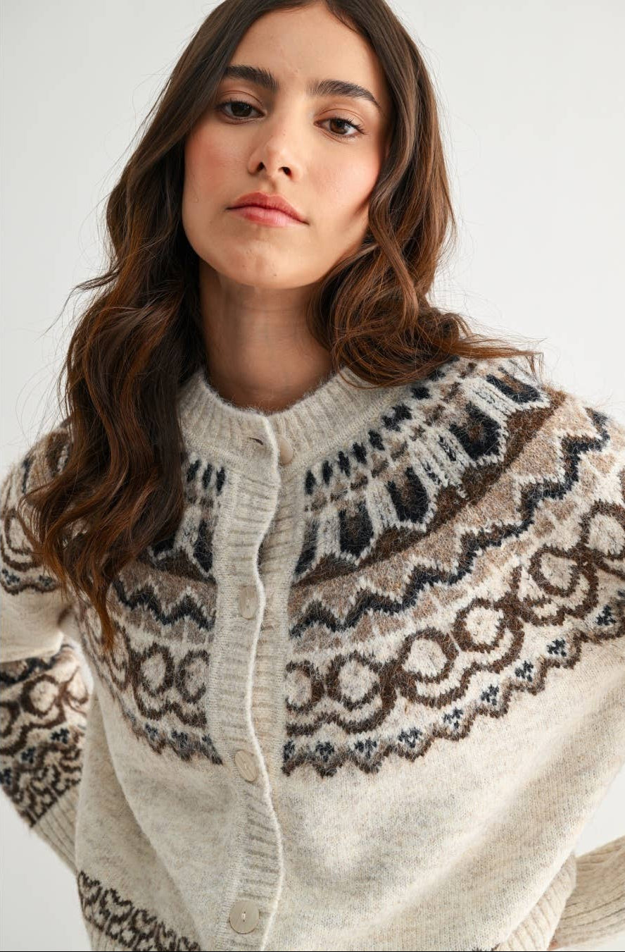 Sasha Nordic Sweater Cardigan – Blush by CVDesigns