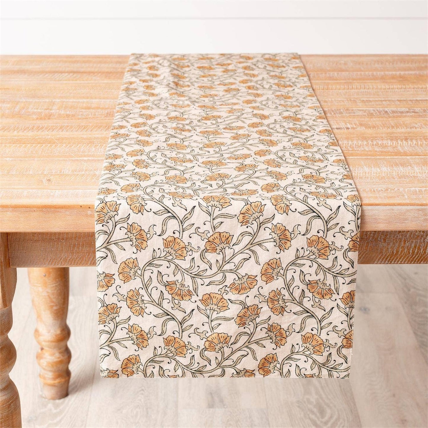 Dandelion Block Print Runner – Blush by CVDesigns
